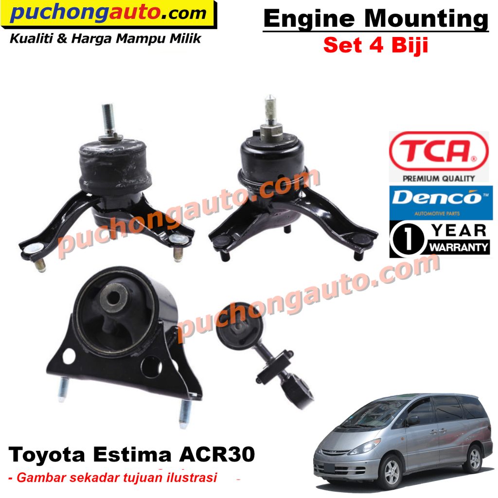 Engine Mounting - Toyota Estima ACR30 2.4 Auto Transmission - 4pcs SET ...