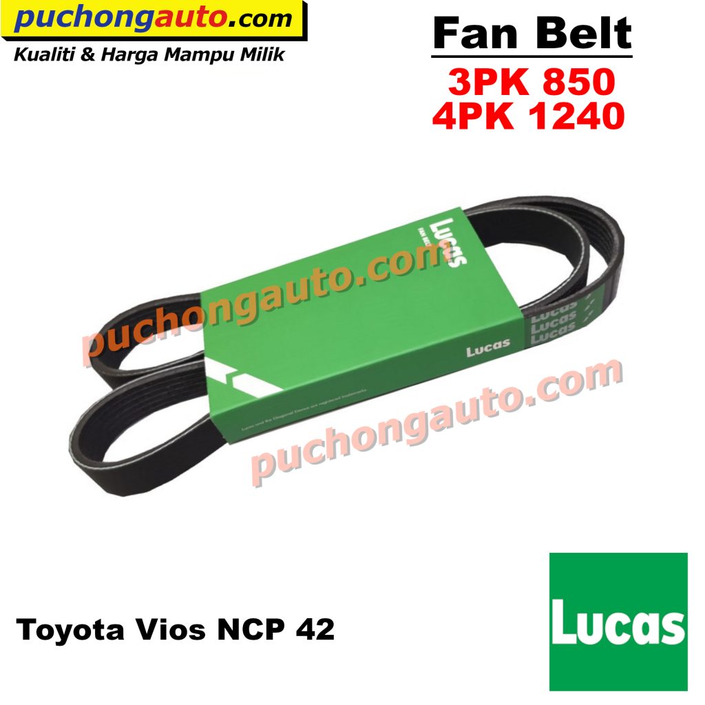 Fan Belt 3PK850 4PK1240 Toyota Vios NCP42 NCP150 Original Lucas